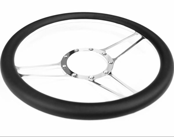 14 Inch "Tridon" Billet Steering Wheel, Leather Half Wrap, 4 Colours ...