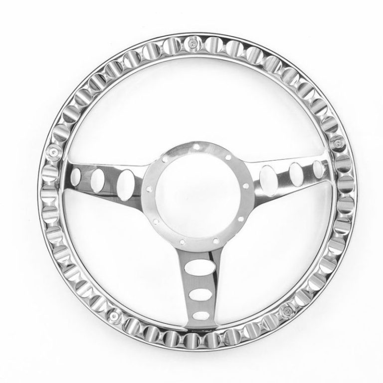 14 Inch "Cruisin" Billet Steering Wheel, Leather Half Wrap, 4 Colours ...