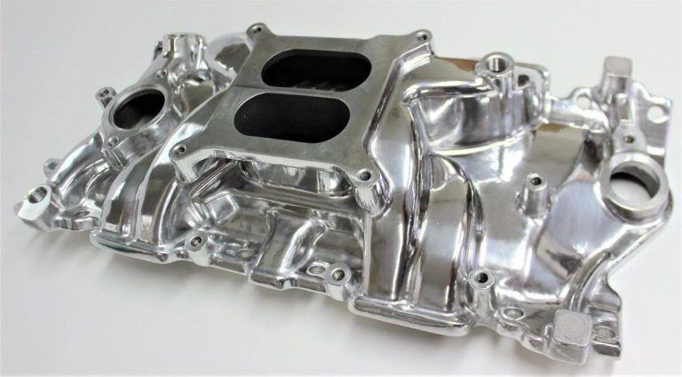 Polished Small Block Chev Intake Manifold, Dual Plane Eliminator, Suit ...