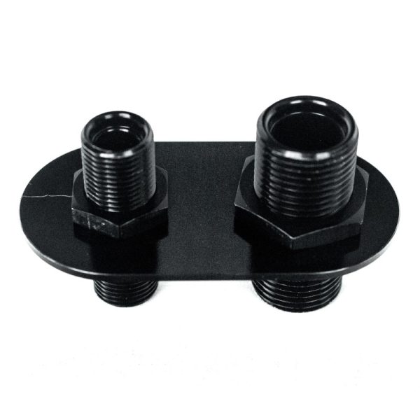 Black Anodized 2 Port Firewall Bulkhead Plate, #6 & #10 Ports, Suit Air ...