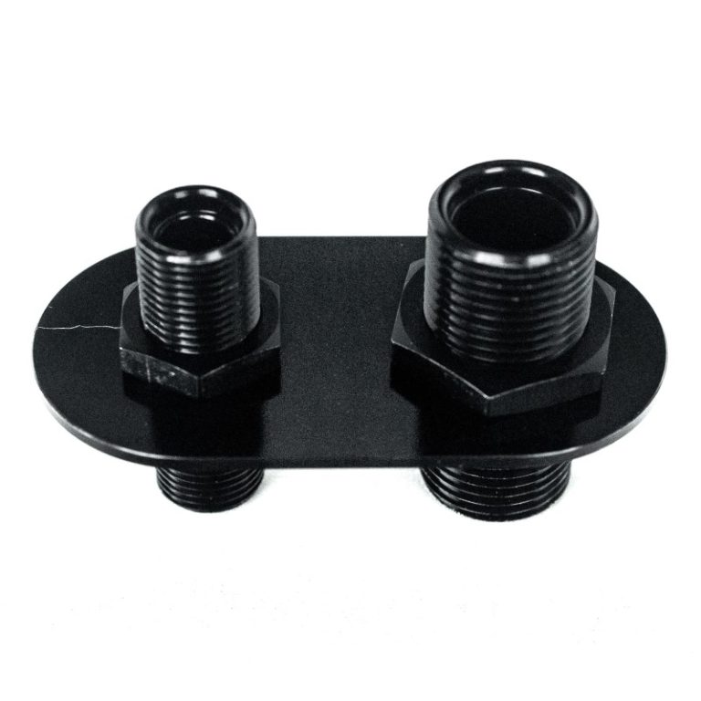 Black Anodized 2 Port Firewall Bulkhead Plate, #6 & #10 Ports, Suit Air ...