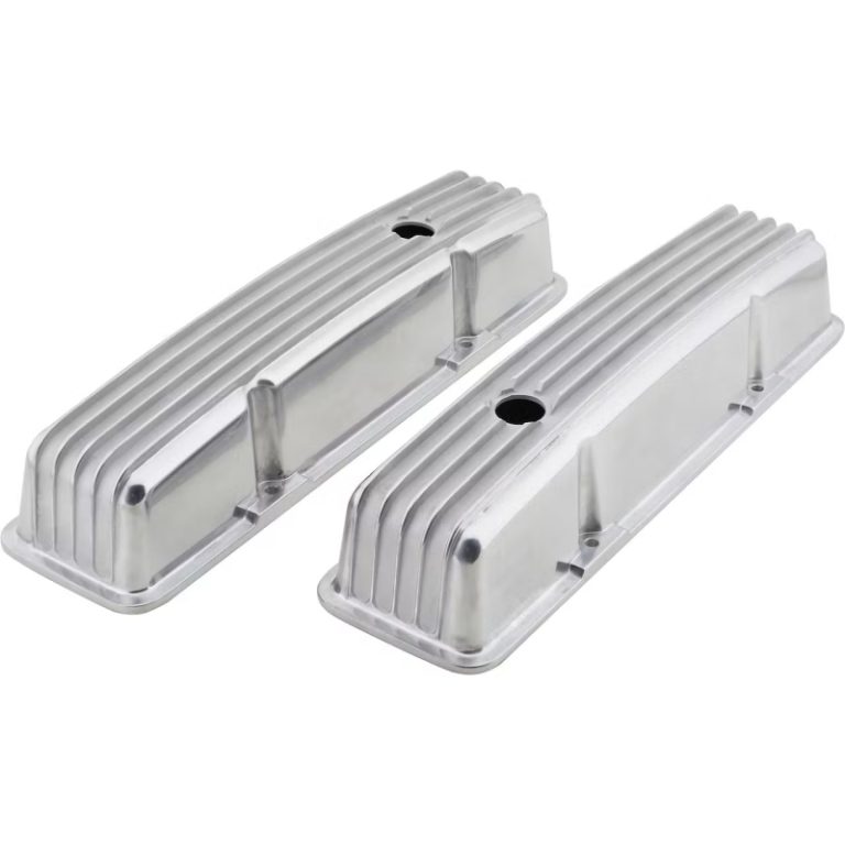 Polished Finned Small Block Chev Valve Covers, Suit SBC 283 307 327 350 ...