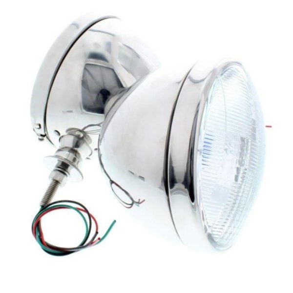 Hot Rod 7 Inch Dietz Style Polished Stainless Headlights (Pair ...