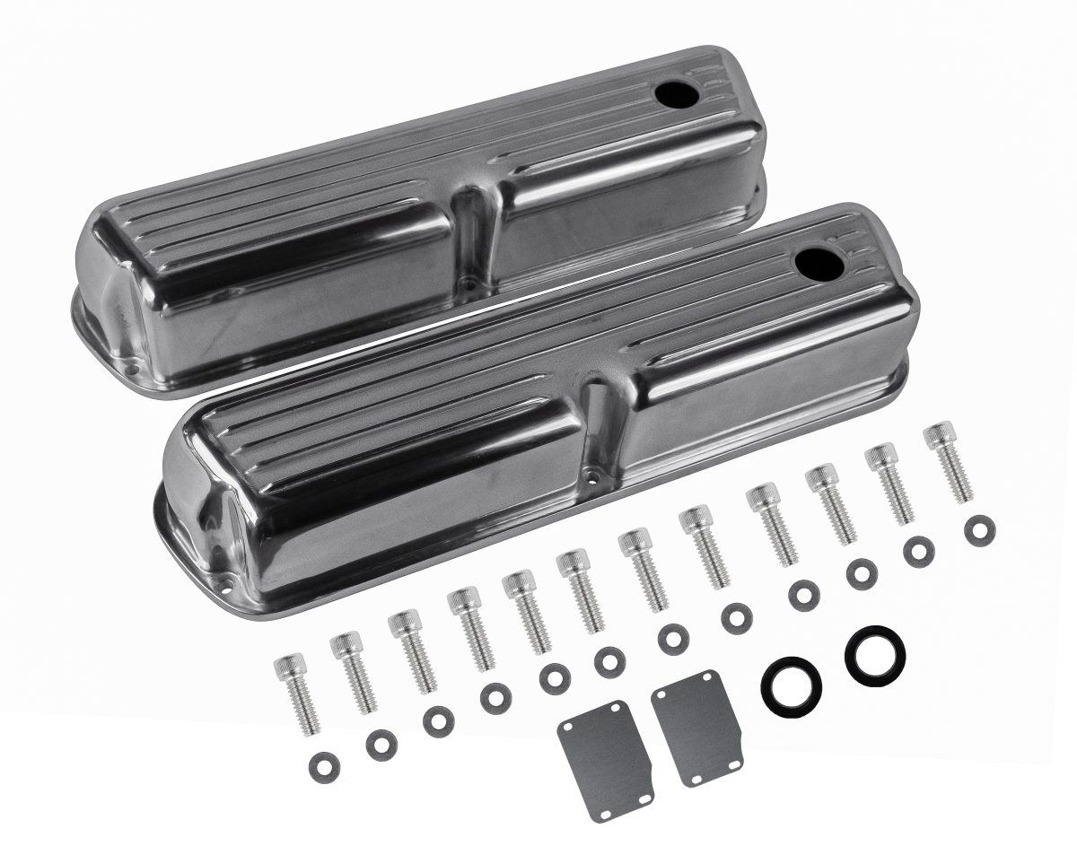 Polished Ford Windsor 289 302 351 Finned Tall Rocker Covers ...