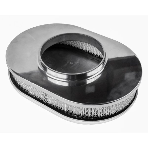 Half Finned 12 Inch Polished Oval Air Cleaner, Suit 4 Barrel Carb ...