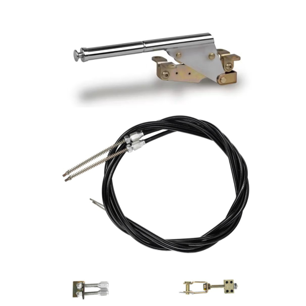 Chrome Floor Mount Handbrake & Cable Kit, Suit Chev Ford Hot Rod ...