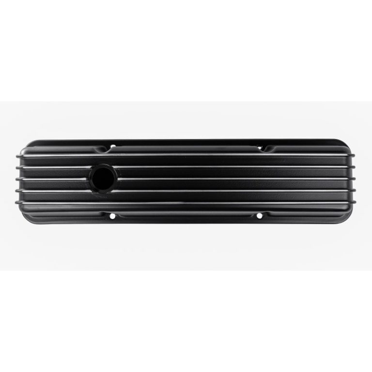 Small Block Chev Black Finned Rocker Covers With Gaskets (Set ...