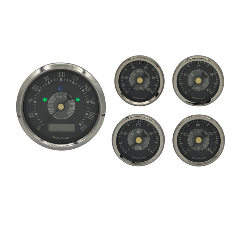 ARC Classic 5 Gauge Set With Charcoal Dial, GPS Speedo - Australian Rod ...