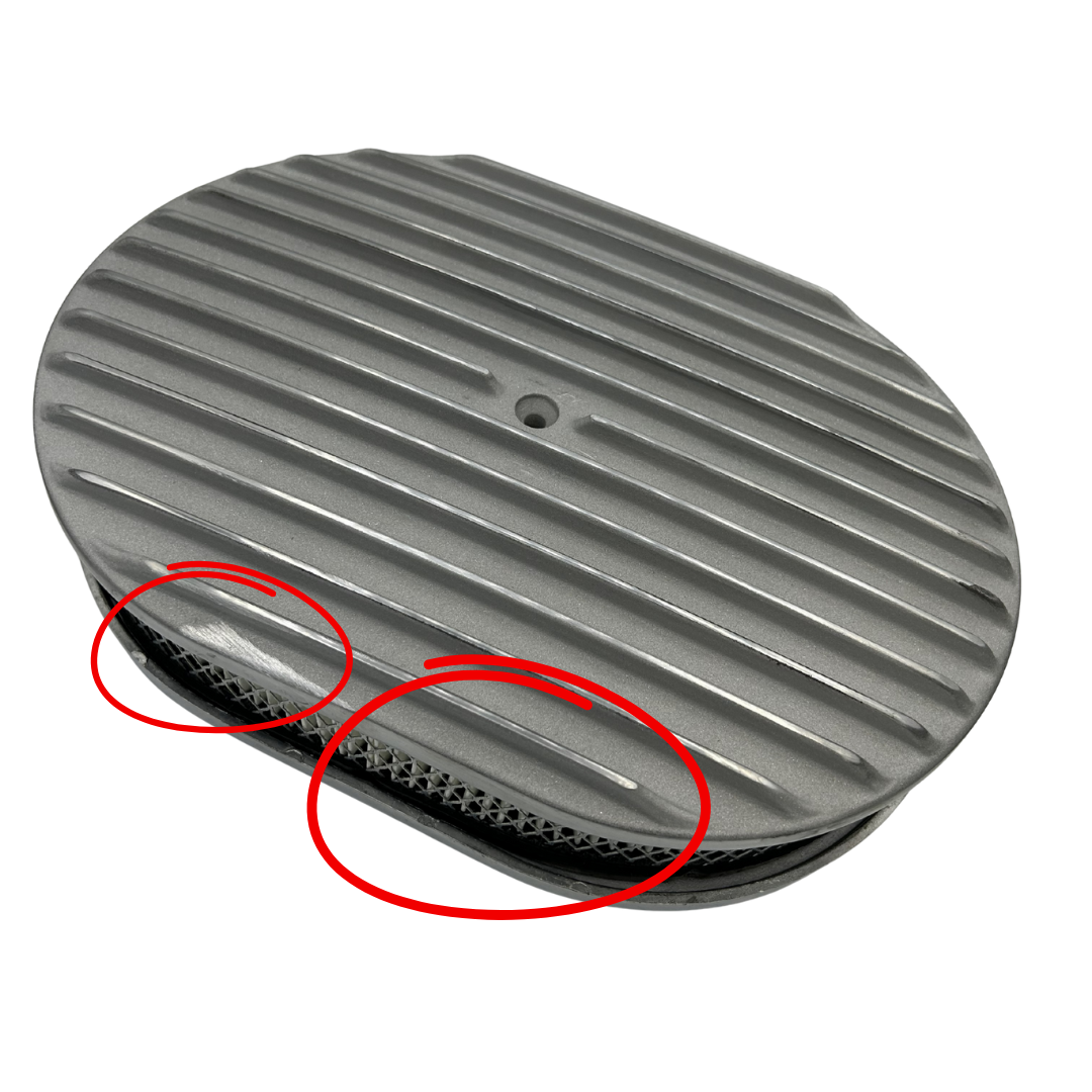 GARAGE SALE *** Full Finned 12 Inch Oval Air Cleaner With Polished Fins ...